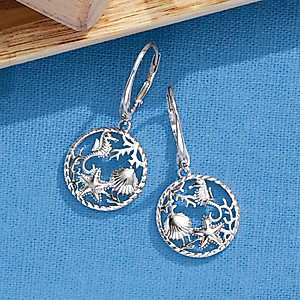 Ross-Simons Sterling Silver Sea Life Drop Earrings