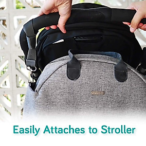 Nanobebe Bebe Diaper Bag Backpack, Travel Diaper Bag with Baby Changing Mat and Stroller Straps, Maternity Back Pack for Multi-Function Baby Care, Large Capacity, Waterproof, Unisex (Stylish Grey)