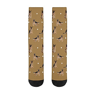 Subvise Funny German Shepherd Dog Crew Socks,Personalized Pet Athletic Winter Socks for Men Women (German Shepherd)