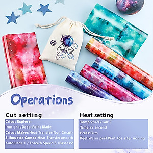 Tintnut Glow in Dark HTV Heat Transfer Vinyl - 12x10 inch 6 Sheets Luminous Color Changing Iron on Vinyl Galaxy HTV Vinyl for T-Shirts DIY Compatible with Cricut or Silhouette Cameo