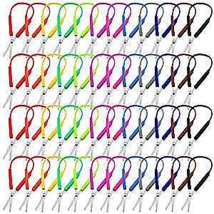 48 Packs Loop Scissors 8 Inches Colorful Grip Scissors Loop Handle Self Opening Scissors for Children Teens Adults Adaptive Design Scissors Supports Elderly and Special Needs, 12 Colors