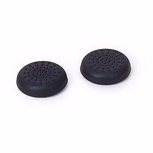for PS4, PS3, Switch Pro, Xbox one, Xbox 360, Wii U, PS2 Controller Analog Stick Thumbsticks Joystick Cap Controller Cap Rubber Cover Silicone Thumb Grip Cap Joystick Thumbstick (2PCS Black)