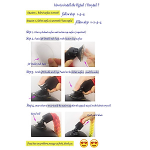 3T-SISTER Helmet Pigtails Gradient Ramp Helmet Curly Ponytail Helmet Hair with Suction Cup for Motor Bike 2PCS Ombre Black to Deep Blue (Helmet not Included)