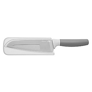 Berghoff LEO Non-stick Stainless Steel Wide Blade Santoku Knife 6.75" Grey PP Fitted Protective Sleeve Soft-touch PP Soft Grip Handle