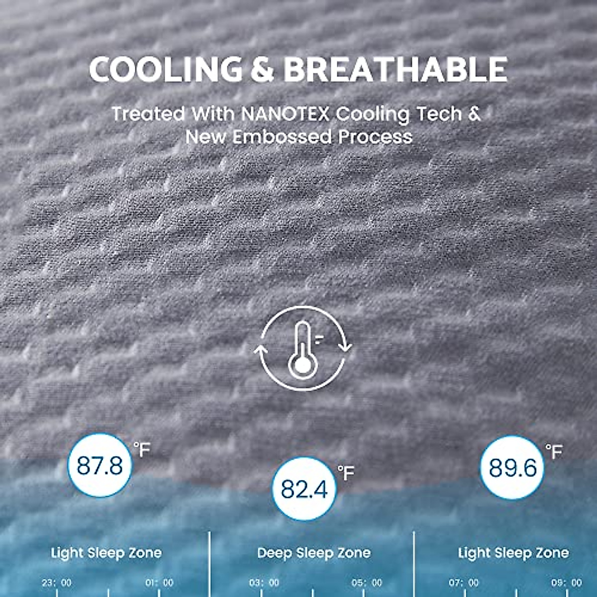 SLEEP ZONE Full Size Cooling Mattress Topper Quilted Fitted Mattress Pad Cover Soft Fluffy Down Alternative Pillow Top Bed Topper Deep Pocket 8-21 Inch (Grey, Full)