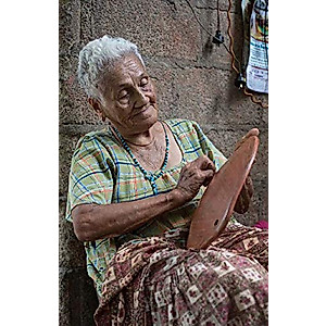 Comal for Tortillas 10 Inches Cayana Grill Griddle Pan Black Clay, 100% Handcraft Organic Cookware and Tableware Enhance Food Flavor and Take Care of our Planet