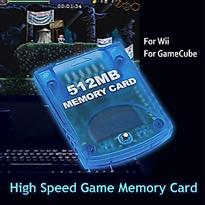 Mcbazel 512MB (8192 Blocks) Memory Card for Gamecube and Wii Console - Blue