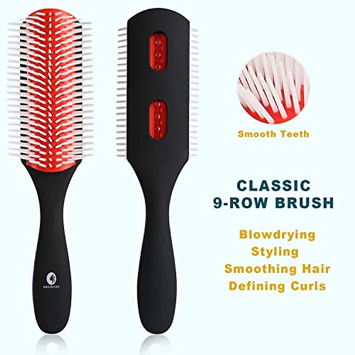 O BRUSHZOO Detangler Hair Brush for Curly Hair, Detangling Brush for Wet Dry Thick Wavy Hair, Curly Hair Brushes for Women Men Kids Styling Defining