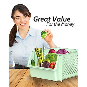 Skywin Stackable Storage Bins for Pantry - 8 Pack Stackable Bins For Organizing Food, Kitchen, and Bathroom Essentials (Multi)