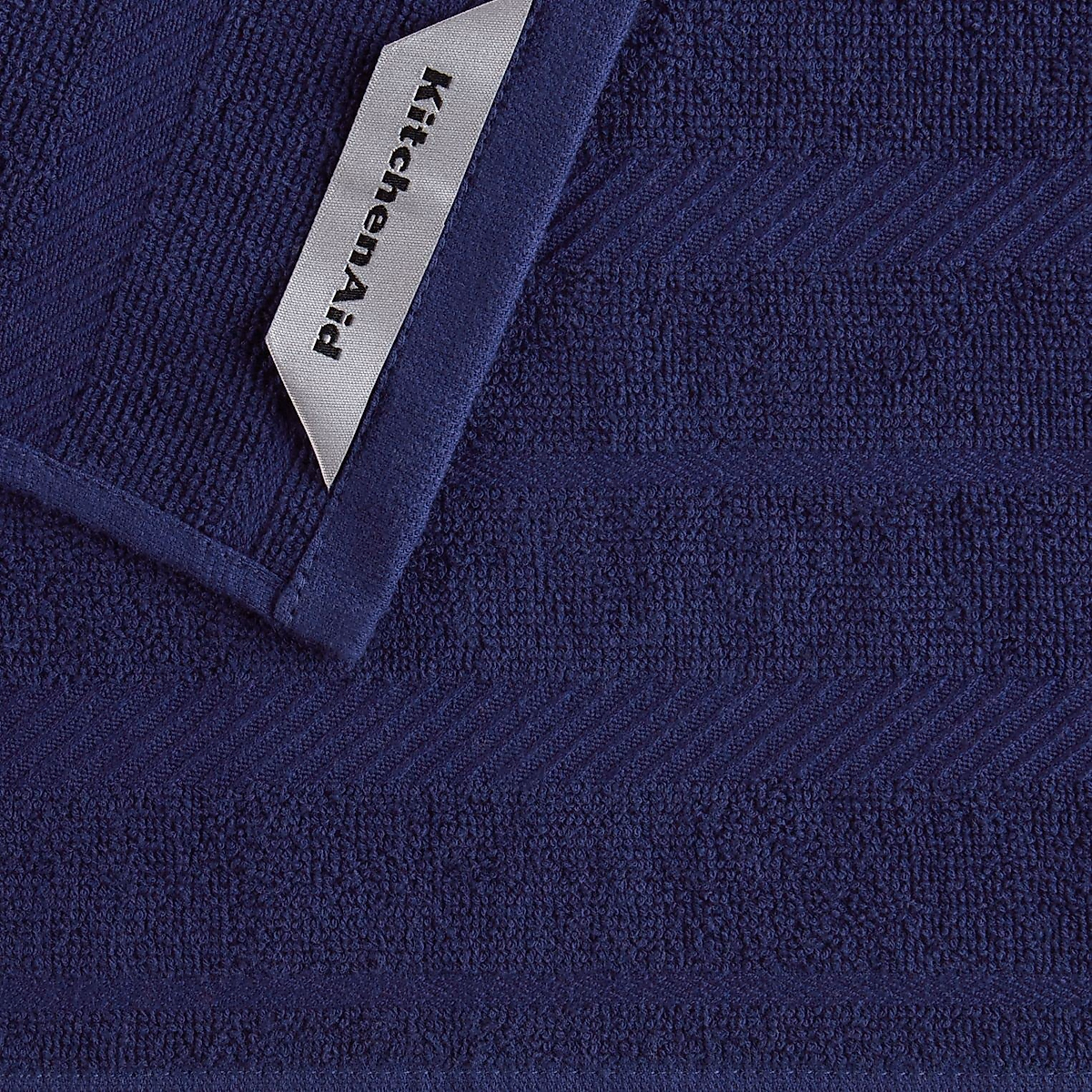 KitchenAid Albany Dishcloth 8 Pack Set, Cobalt Blue/White, 12"x12"