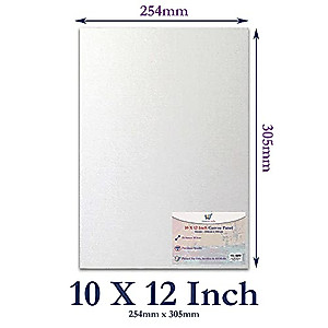 10 X 12” Canvas Panel Stretched Blank Canvas Board Primed Artist Boards 100% Cotton for Oil Paint Acrylic Painting Mixed Media White Canvases Painting Panel (10x12 Inch - 10 Boards)