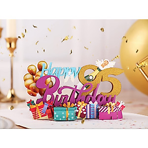 Liif Happy 95th Birthday 3D Pop Up Card, 95 Birthday Card for Women, Men, Mom, Dad