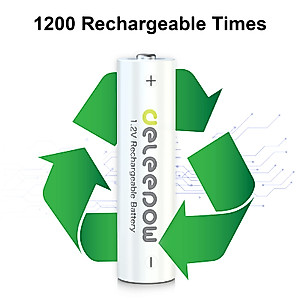 Deleepow Rechargeable AA Batteries High Capacity 3300mAh AA Battery 1.2V 8-Pack Double A Batteries with 8-Bay LCD Individual Charger