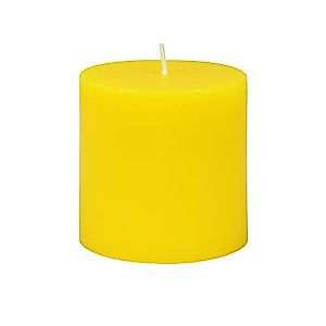 Zest Candle Pillar Candle, 3 by 3-Inch, Yellow