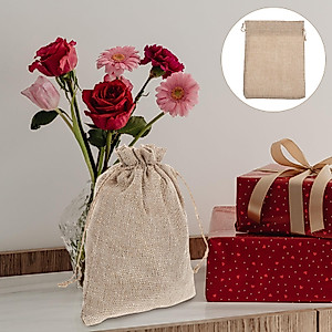 EXCEART 10Pcs Large Drawstring Bags Drawstring Bags Small Burlap Gift Bags Burlap Bags With Drawstring Convenient Bags Gift Bag With Drawstring Cotton linen Christmas convenience bag