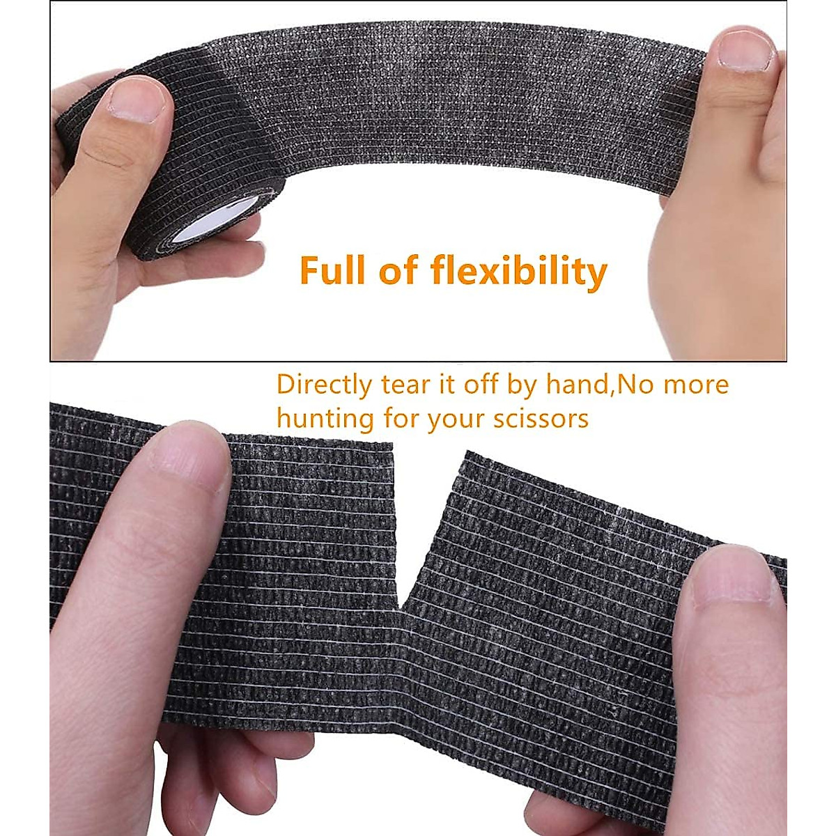 Self Adhesive Bandage Wrap Tattoo Grip Tape 2 inch x 5 Yards Cohesive Bandage Wrap Medical Wrap for Sports & First Aid, Elastic Self Sticking Bandage Tape Vet Wrap for Dogs（6PC