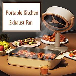 PUNCK 2024 New Smoke Purifier, Portable Smoke Purifier, Portable Range Hood, Portable Kitchen Exhaust Fan, Smoke Remover- Mini Cooker Hood for Kitchen (1 Set (1*Purifier+10*Sponge))