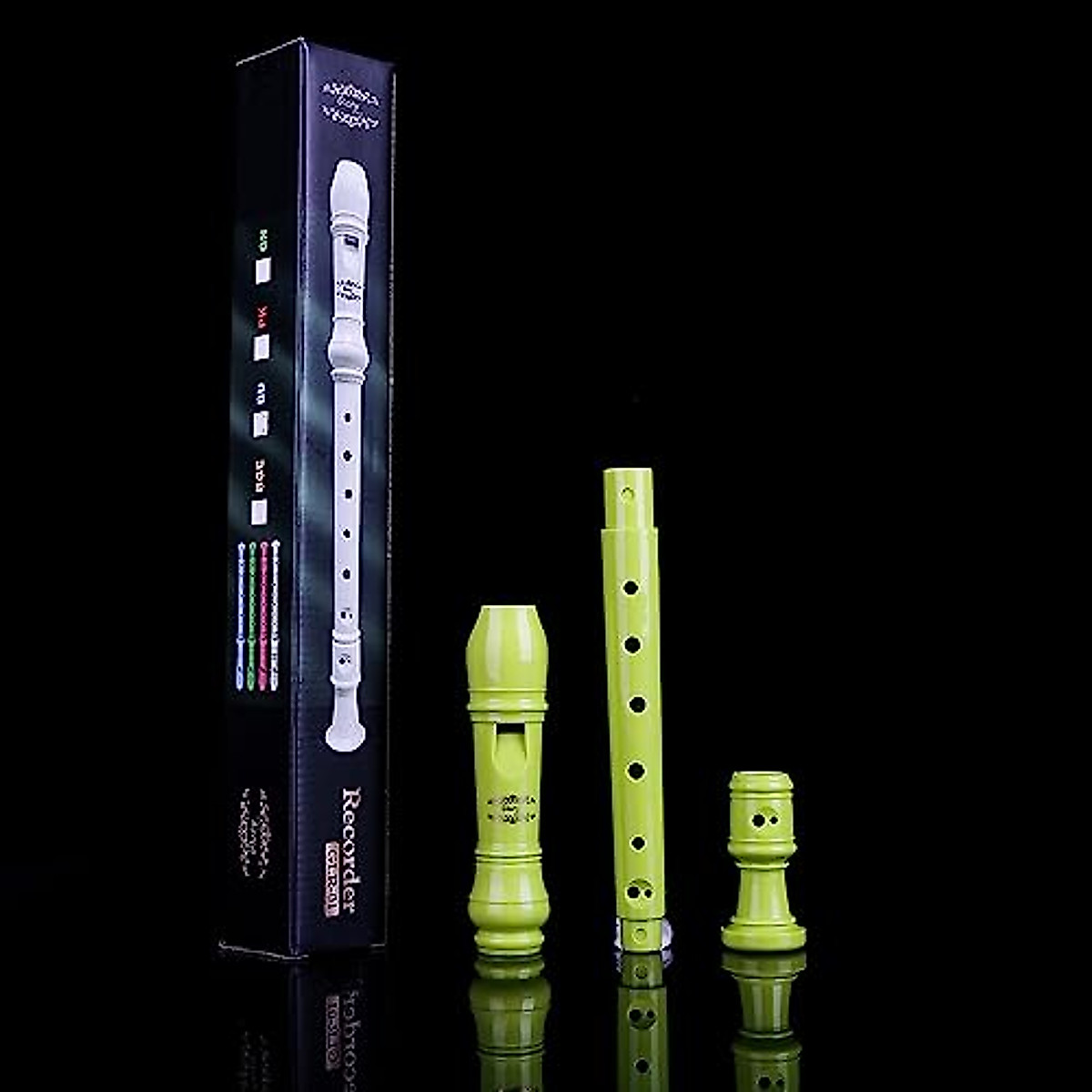 Glory Soprano Recorder Instrument for Kids Beginner, German Fingering C Key Recorder Instrument,Green