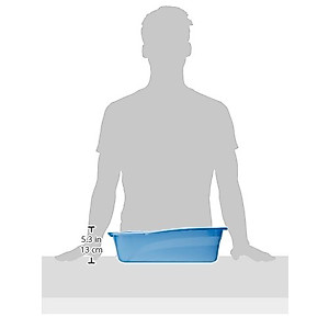 Van Ness Pets Medium Open Cat Litter Box, Space-Saving Pan Size, Blue, CP2 Blue Large