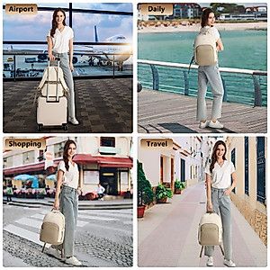 bagswan laptop backpack for Women - 15.6 inch Work Bags Travel Backpack with USB Charger College Bookbag Waterproof Business Computer Backpack Anti-theft Casual Backpacks for Nurse Teacher khaki