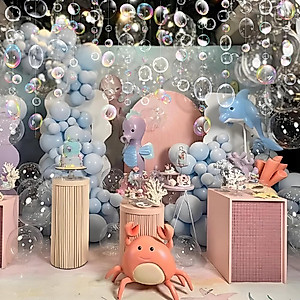 Transparent Color White Bubble Garlands Mermaid Party Decoration Supplies Under The Sea Water Bday Hanging Streamer Backdrop Kids Ocean Weddings Baby Shower Classroom Home Bedroom Beach Banner