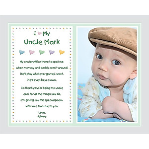 Sweet Uncle Personalized Poem from Niece or Nephew, 8x10 Inch Print with Names and Photo
