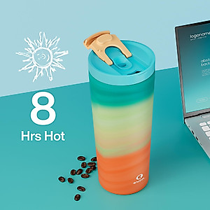 ENCOOL 24 oz Insulated Tumbler with Lid and Straw, 100% Leakproof Travel Coffee Mug, Stainless Steel Coffee Tumbler, Keeps Cold for 24 Hours or Hot for 8 Hours, Car Cup Holder Friendly (Avenue)