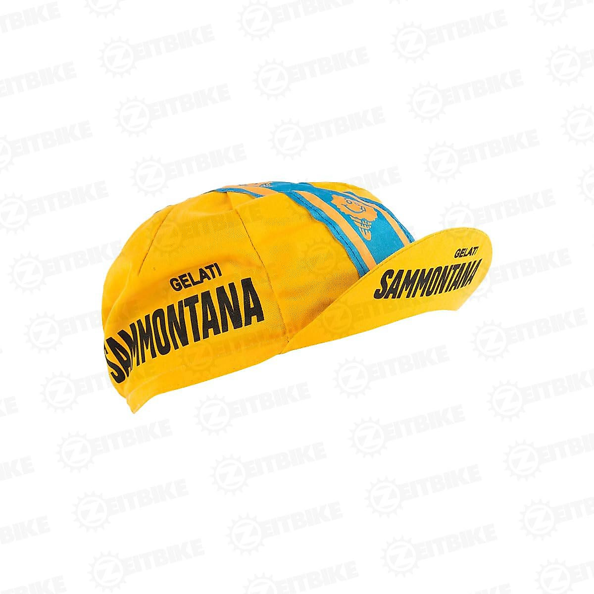 Outdoor Vintage - Anti Sweat Cotton Cycling Cap | L’Eroica, Giro D’Italia Style Bicycle Cap,Team Jersey Caps (Sammontana)