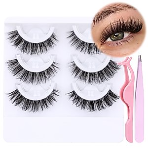Newcally False Eyelashes Russian Strip Lashes Wispy Mink Lashes Fluffy D Curl Fake Lashes Like Eyelash Extension Lash Strips 9 Pairs Pack