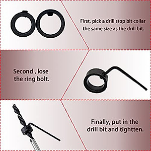 Cheerock Drill Bit Depth Stop Collar Set 7Pcs&8Pcs Adjustable Stop Ring for Precise Punching Measurement Depth Fixed