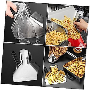 ULTECHNOVO 1pc Packing Shovel Chips Stainless Steel Funnel Stainless Steel Scoop Stainless Steel Kitchen Scoop Stainless Steel Popcorn Scoop Stainless Steel Flour Shovel Commercial