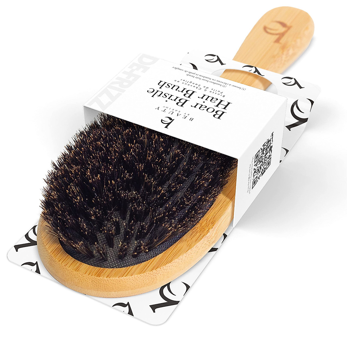 Boar Bristle Hair Brush - Smoothing Hair Brush for Men, Women & Kids, Soft Bristle Hair Brush, Bamboo and 100% Boar Bristles, Soft Brush for Hair, Gentle on Scalp