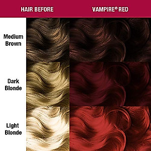 MANIC PANIC Vampire Red Hair Color - Amplified - Semi Permanent Hair Dye - Deep Blood Red Color Can Give Burgundy Tones To Unbleached Hair - For Dark, Light Hair - Vegan, PPD & Ammonia Free (4oz)