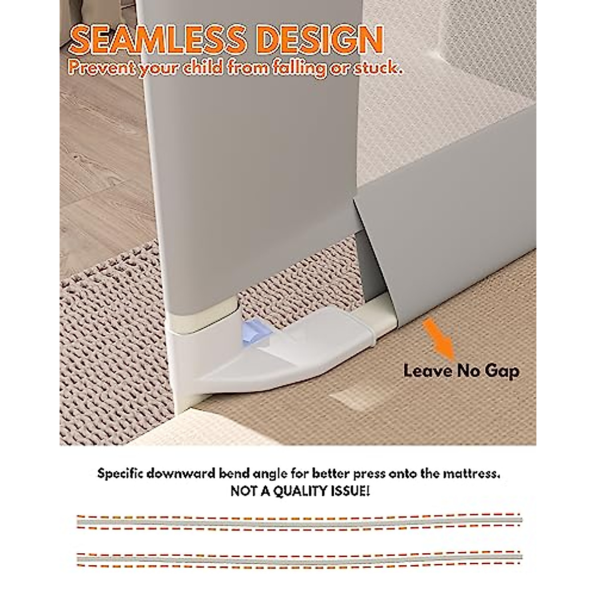 Athradies Bed Rails for Toddlers, 3 PCS Extra Long Toddler Bed Rails for Kids, Height Adjustable Baby Bed Rail Guard, Bed Rails for Full Size Bed