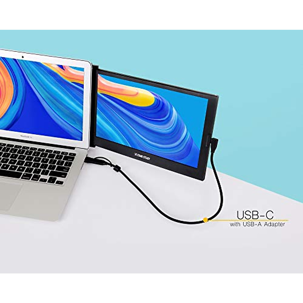 SideTrak USB-C to USB-C Cable & USB-A Adapter | Durable, Flexible, Tangle-Free Braided Nylon Cord | 1.5ft | Black