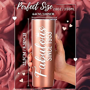 Onebttl 70th Birthday Gifts for Women, 70 & Fabulous, 70th Birthday Gift Idea for Women, Coworker, Friends, Mom, 70th Bday Gifts, Stainless Steel Tumbler 20oz - 1953 Birthday Gifts for Women