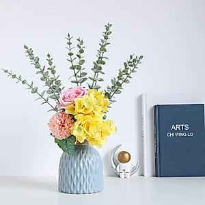 Tiyard 18pcs Eucalyptus Stems Artificial Eucalyptus Leaves Stems Real Grey Green Touch Leaf Branches for Home Office Flowers Bouquet Centerpiece Wedding Decoration