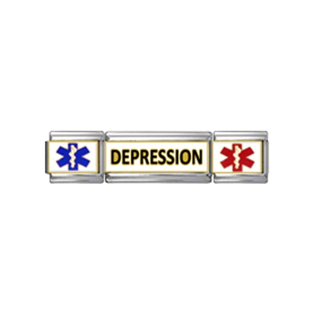 STYLYSH CHARMS Depression Enamel Italian 9mm Link Triple Set MT105 Fits Traditional Classic
