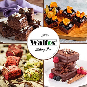 Walfos Mini Silicone Brownie Pan - 3 Piece 6-Cavity Non-stick Square Baking Pan, Perfect for Mini Brownies, Cornbread, Muffin and Cakes, BPA Free and Dishwasher Safe