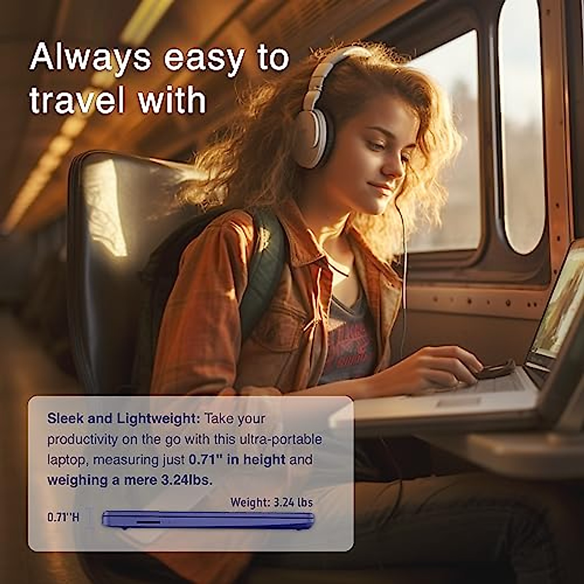 HP 2022 Stream 14" HD BrightView Laptop, Intel Celeron N4000, 4GB RAM, 64GB SSD, Intel HD Graphics, 720p Webcam, 1 Year Office 365, Blue, Win 11 S, 128GB Snowbell USB Card