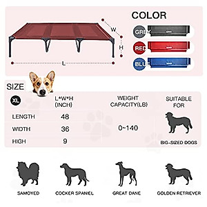 suddus Elevated Dog Beds Waterproof Outdoor, Portable Raised Dog Bed, Dog Bed Off The Floor, Dog Bed Easy Clean Indoor or Outdoor Use, Multiple Sizes