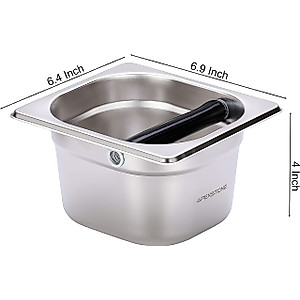 Coffee Knock Box Stainless Steel, Apexstone Espresso Knock Box Stainless Steel, Knock Box for Espresso Coffee Grounds, Knock Box Small