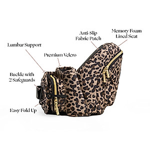 Tushbaby - Safety-Certified Hip Seat Baby Carrier - Mom’s Choice Award Winner, Seen on Shark Tank, Ergonomic Carrier & Extenders for Newborns & Toddlers (Extender, Leopard)
