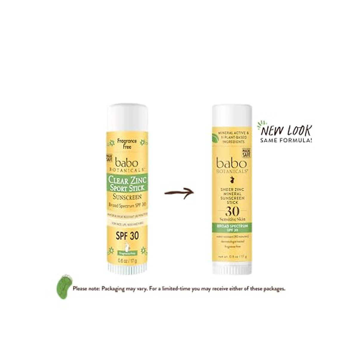 Babo Botanicals Sheer Zinc Mineral Sunscreen Sport Stick SPF30- Natural Zinc Oxide- Shea Butter- Fragrance-Free - Water Resistant - MADE SAFE Certified