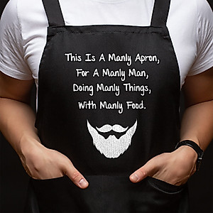 BBQ Apron Funny Aprons This Is a Manly Apron Barbecue Grill Kitchen Gift