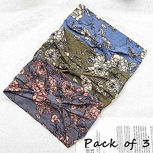 Aceorna Boho Bandeau Headbands Wide Knot Hair Band Stretch Turban Head Wraps Fashion Hair Accessories for Women 3 Pcs (Boho)