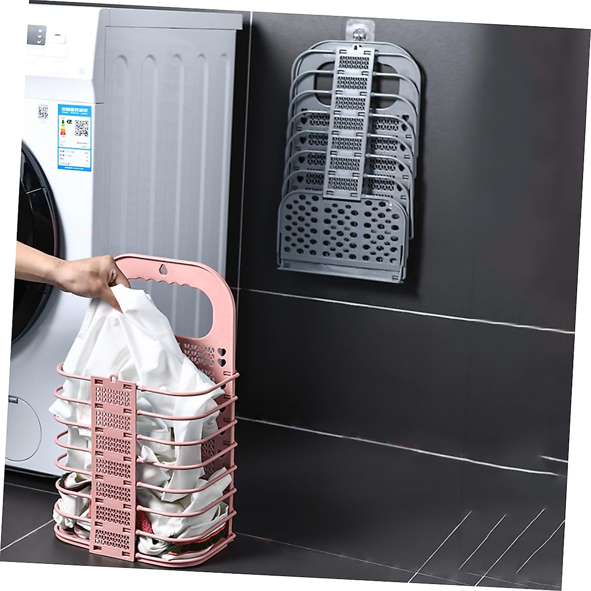 BIUDECO Foldable Wall Mounted Basket Fruit Vegetables Laundry Sundries Size Multifunctional Storage Organizer