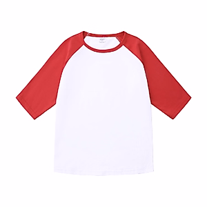 Toddler Baby Girls Boys 3/4 Sleeve Shirts Raglan Shirt Baseball Tee Cotton T-Shirt (Red, 5 Years)