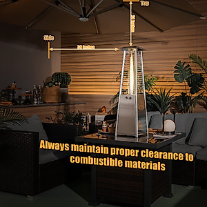 Giantex Pyramid Patio Heater, 9500 BTU Portable Tabletop Propane Heater with Glass Tube, Simple Ignition System & Dancing Flame, CSA Certification, 35" Outdoor Electric Heater for Outside, Backyard