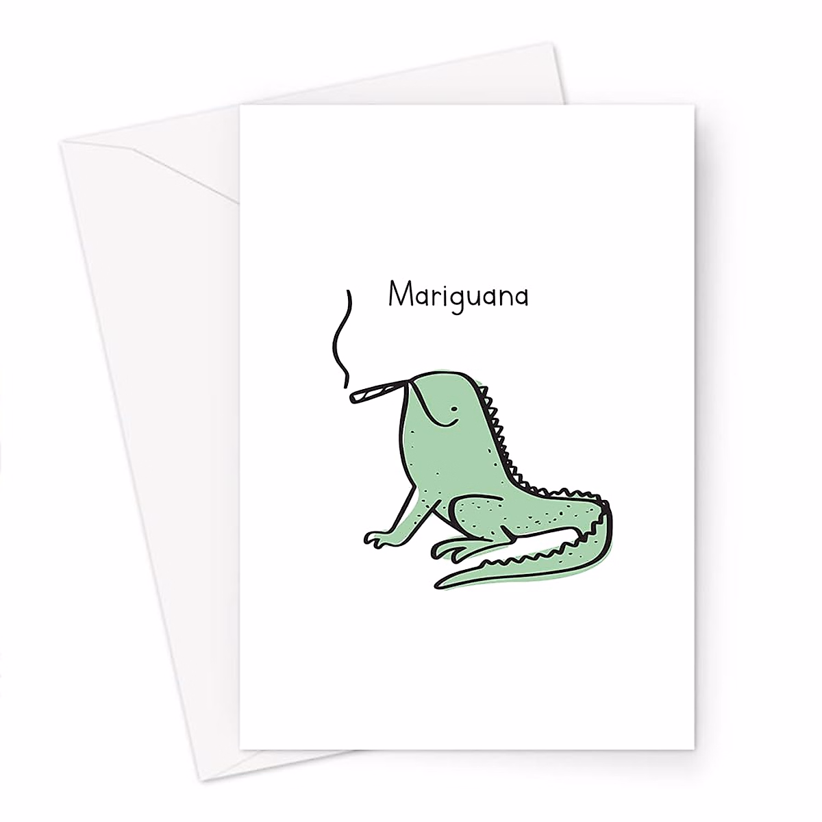 LEMON LOCO Mariguana Greeting Card | Weed Card, Stoner Birthday Card, Funny Stoner Just Because Card, Cannabis Card, Marijuana, Iguana Pun